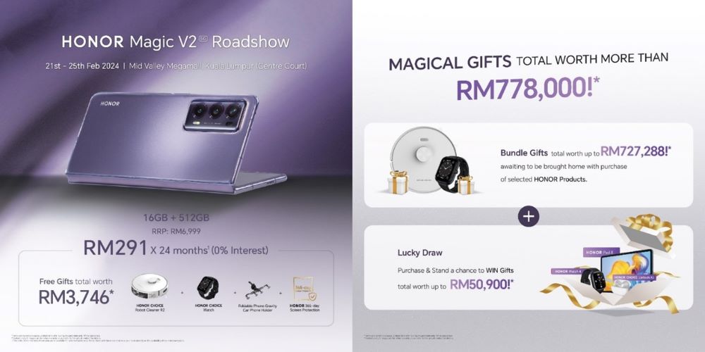HONOR Magic V2 roadshow offer savings worth up to RM778,000 | PhoneSentral